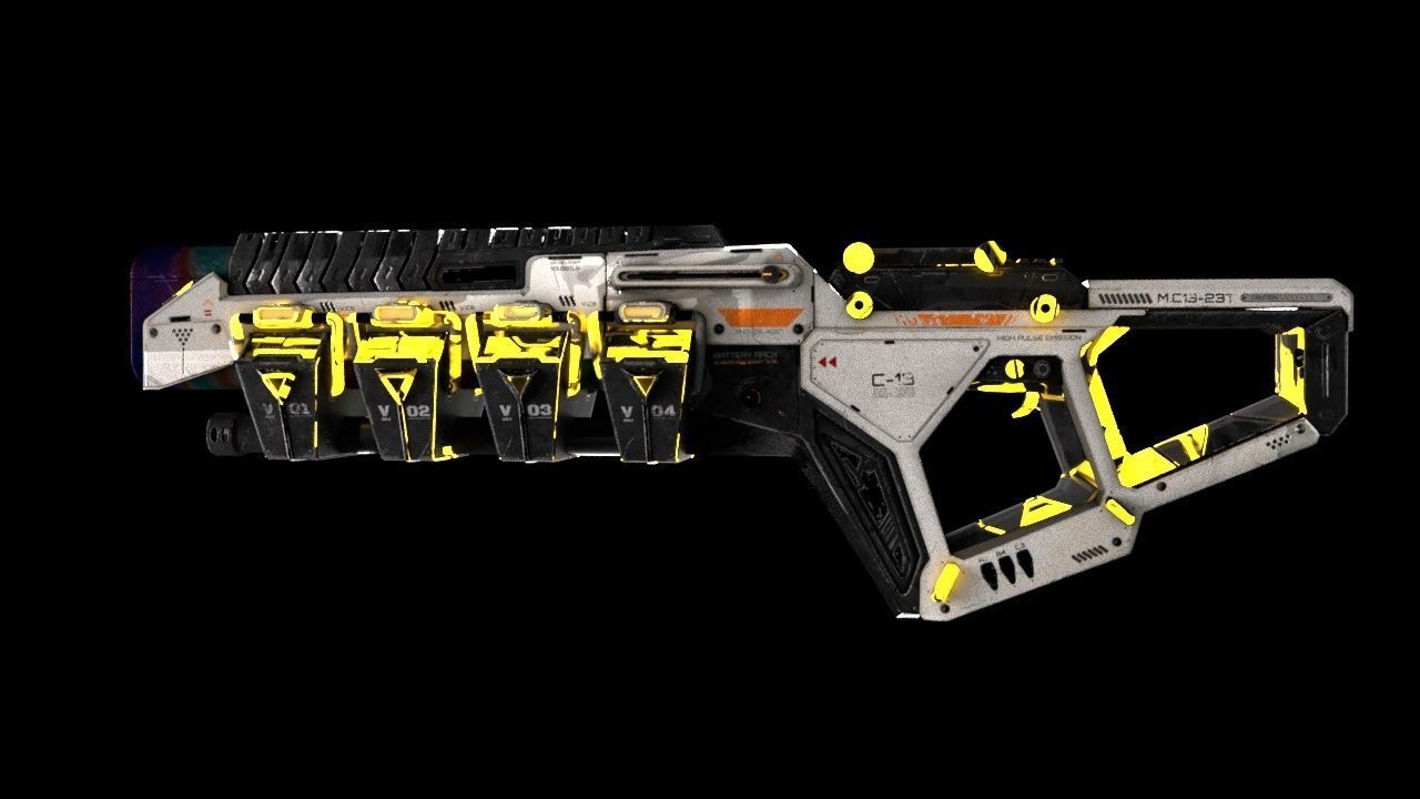 3D model Cyber Gun VR / AR / low-poly | CGTrader