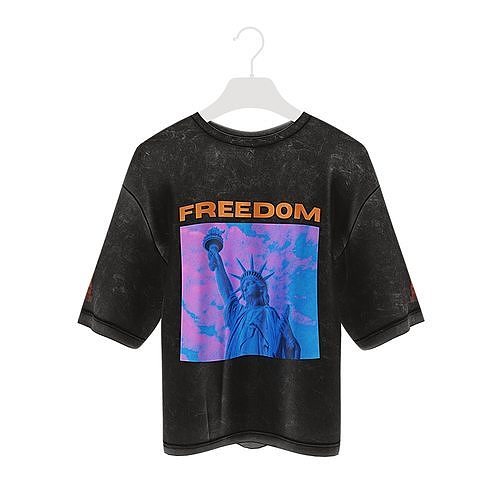 3D model Streetwear 3D T-Shirt - Freedom 02 - Wolves Studio VR / AR ...