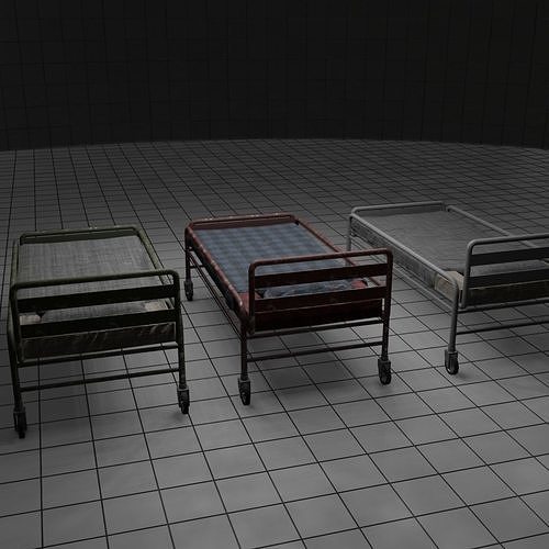 3D model Hospital beds 3 different textures VR / AR / low-poly | CGTrader