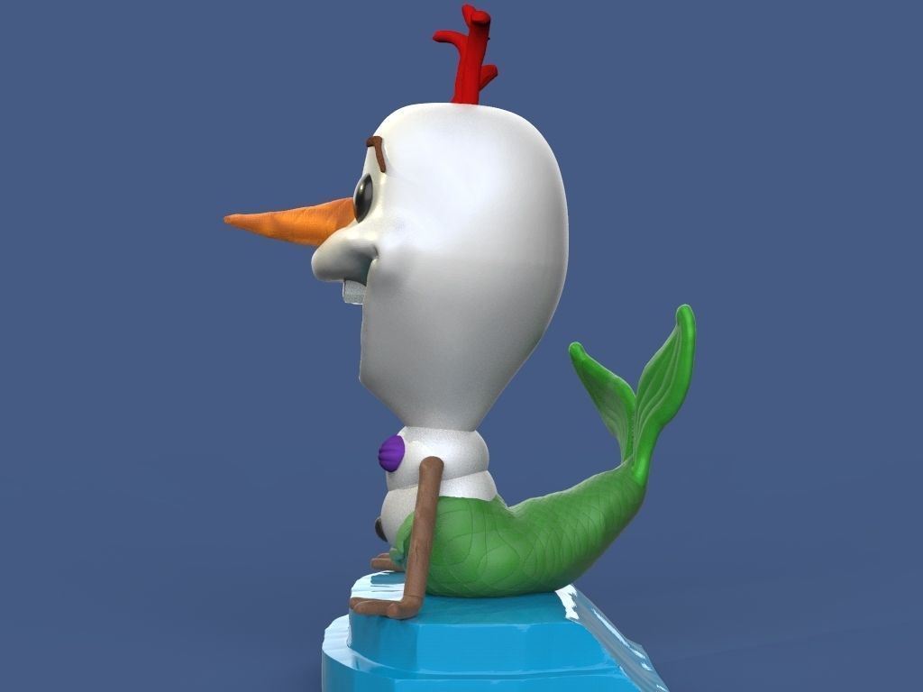 Olaf The Little Mermaid 3D model 3D printable | CGTrader