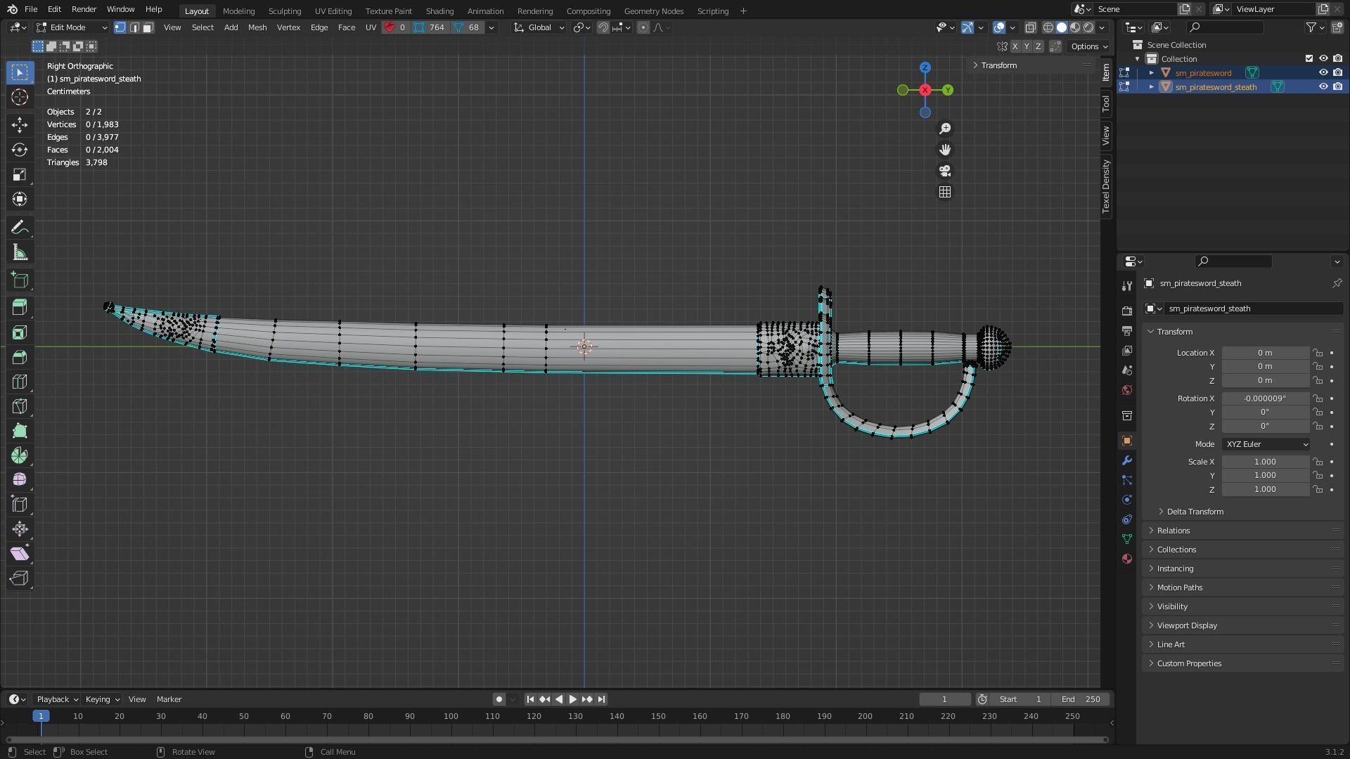 3D model Pirates Sword VR / AR / low-poly | CGTrader