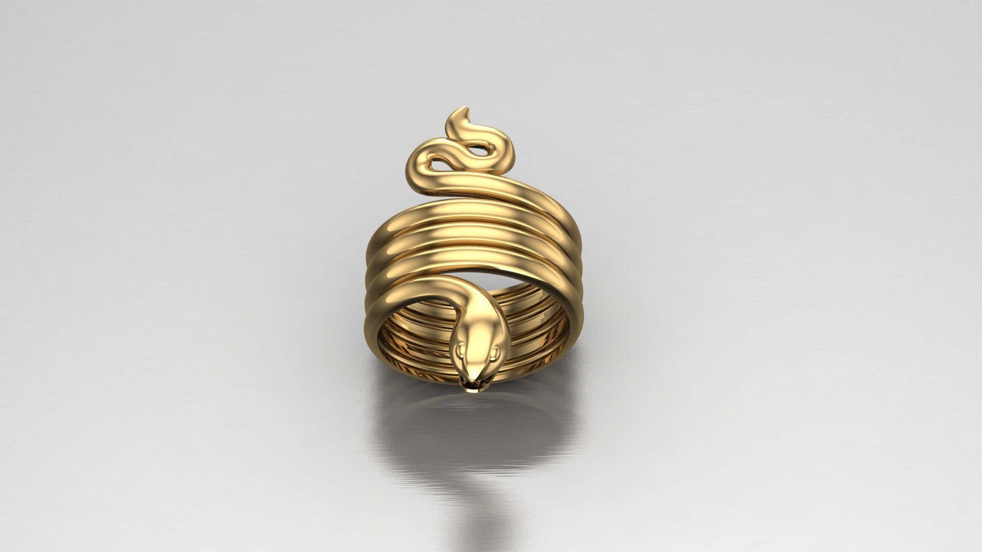 Snake ring light gold cad file 3D model | CGTrader