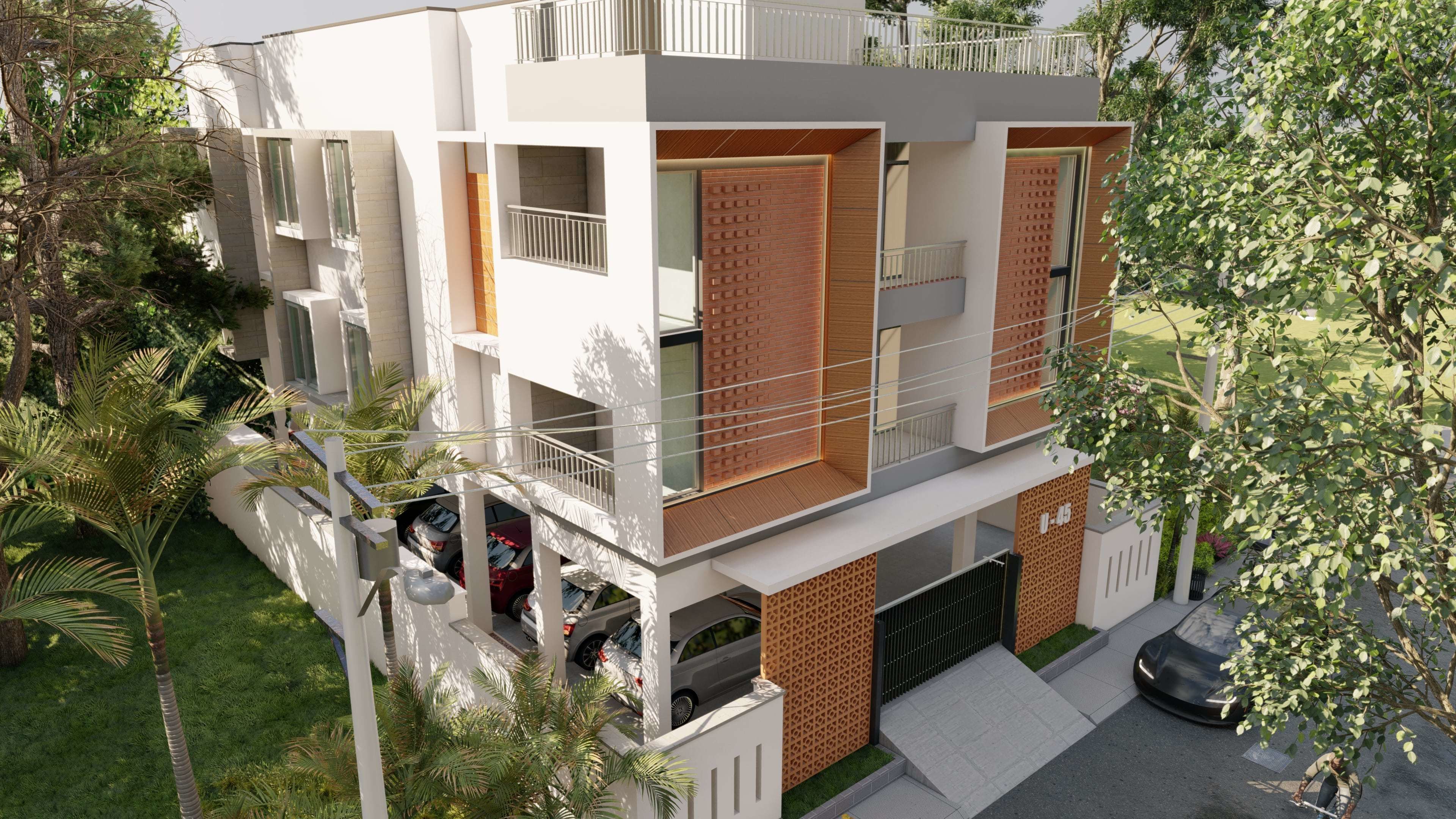 Modern Stilt and two floors Residential Design 3D model | CGTrader