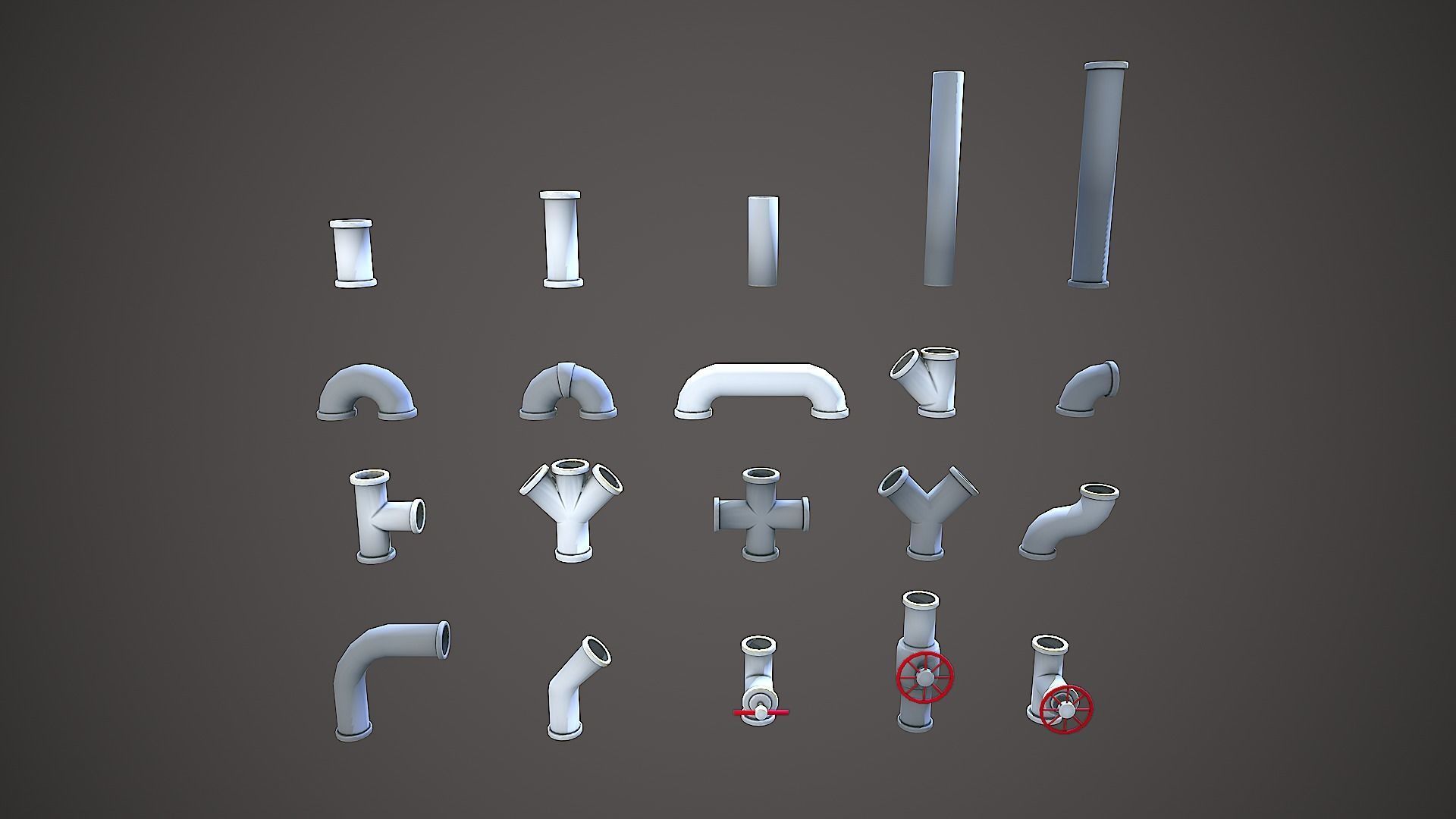 3D model MODULAR PIPES CARTOON STYLIZED VR / AR / low-poly | CGTrader