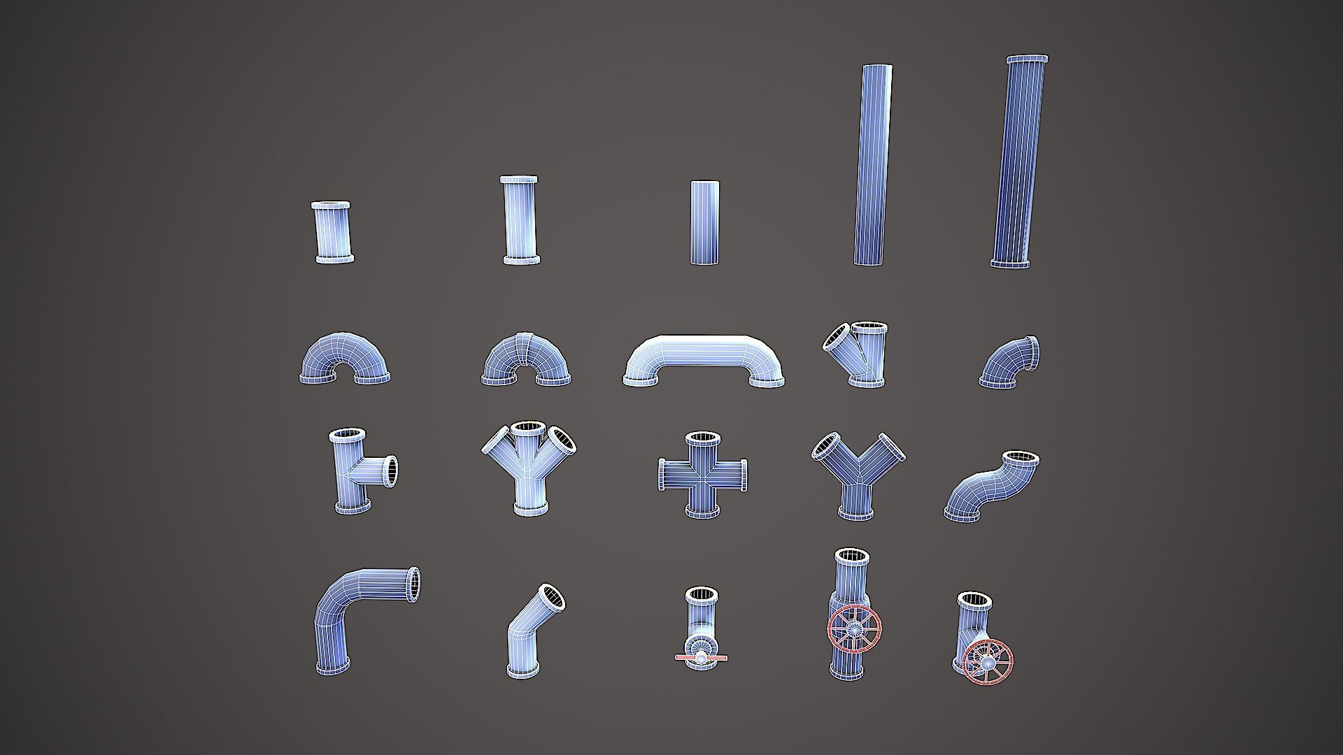3D model MODULAR PIPES CARTOON STYLIZED VR / AR / low-poly | CGTrader