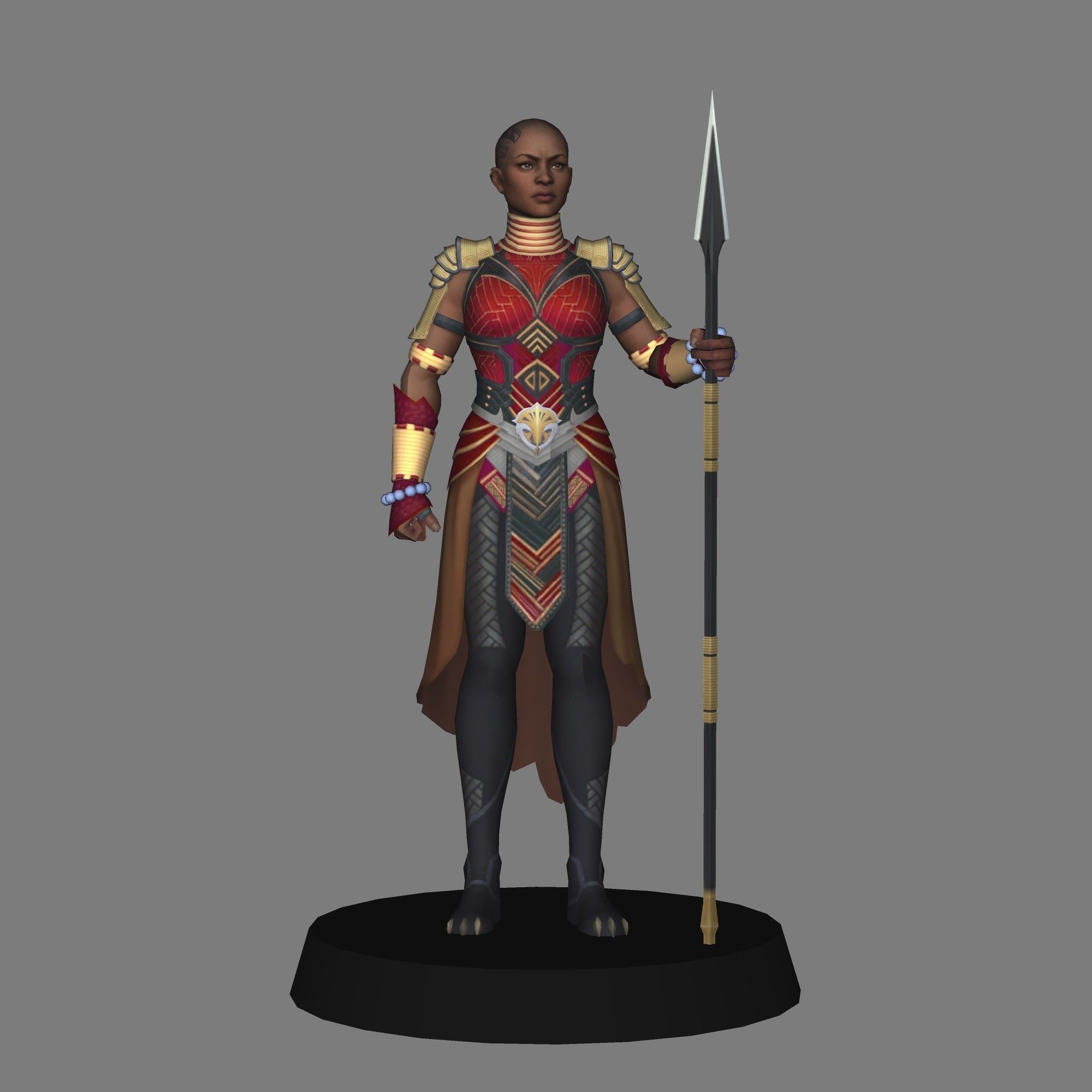 Okoye Avengers Endgame LOW POLY 3D model 3D printable | CGTrader