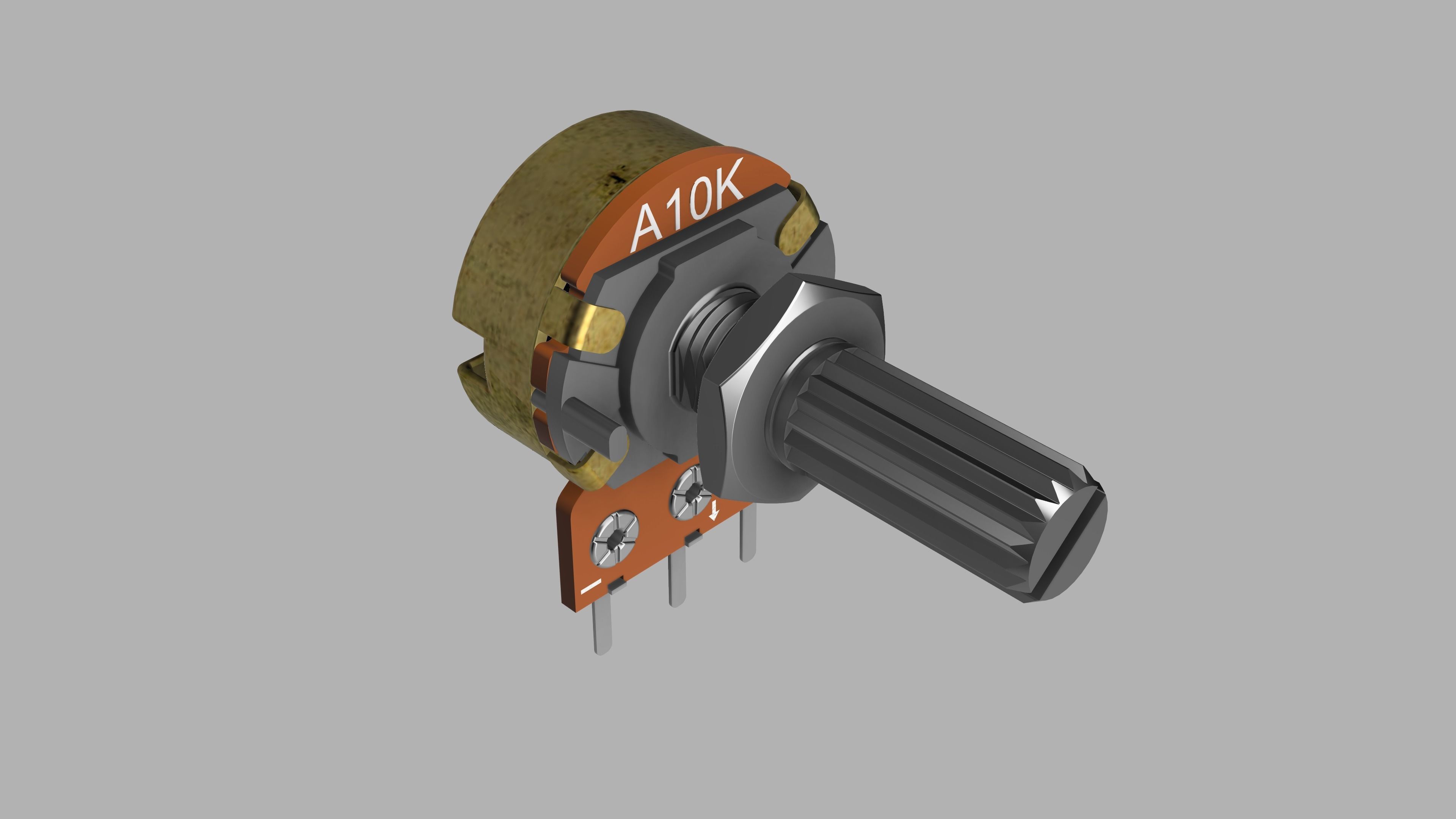 10K Potentiometer without PCB Board 3D model 3D printable | CGTrader