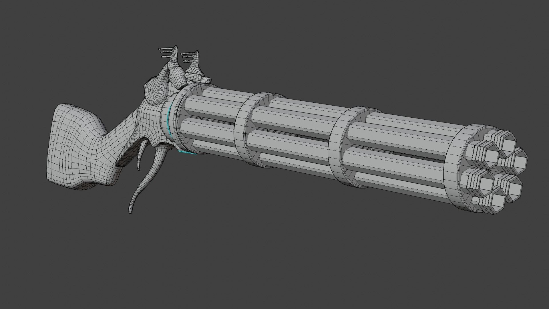 3D model Gothic six barreled machine gun VR / AR / low-poly | CGTrader