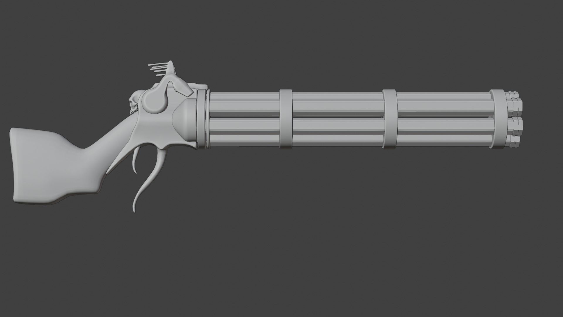 3D model Gothic six barreled machine gun VR / AR / low-poly | CGTrader