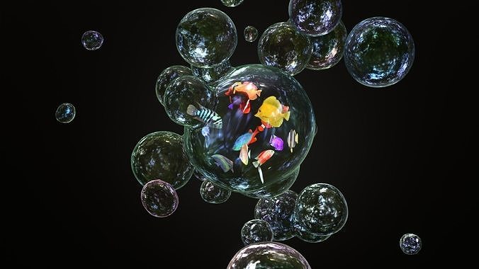 Fishes in bubble 3D model animated rigged | CGTrader