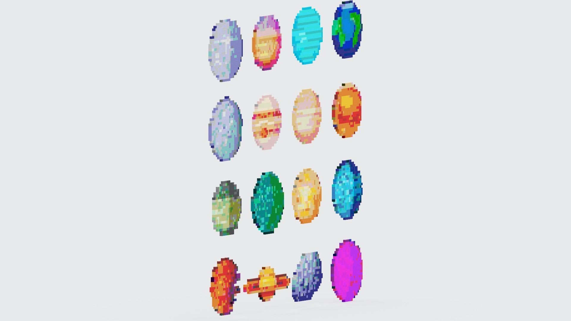 3D model Pixel Planet Pack VR / AR / low-poly | CGTrader