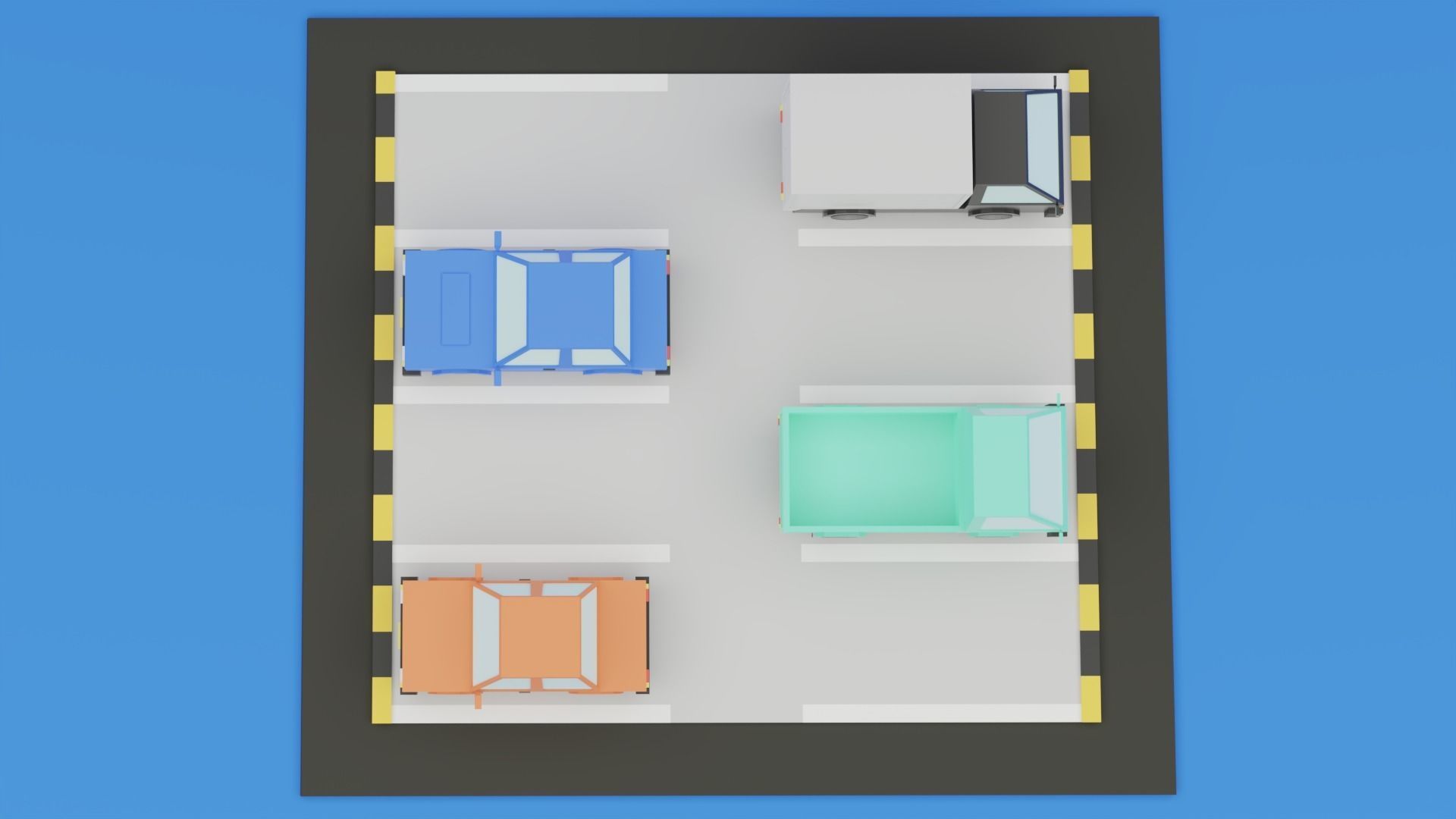 3D model Cars Low-Poly Parking VR / AR / low-poly | CGTrader