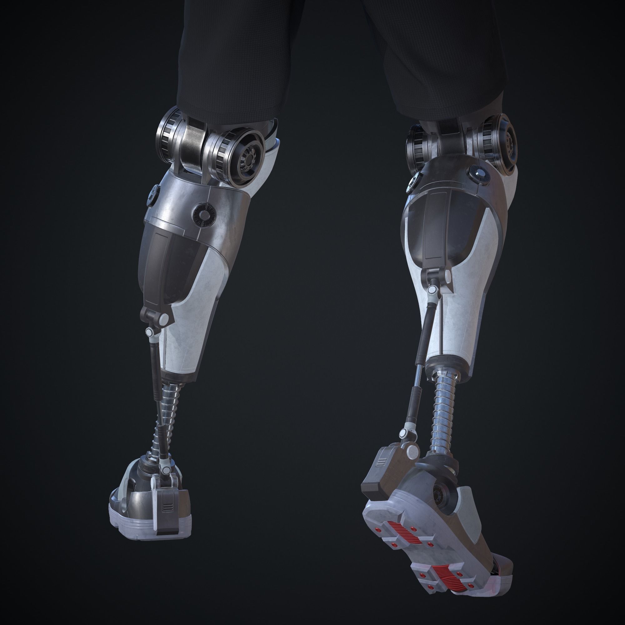 Sci-fi robotic leg 3D model rigged | CGTrader
