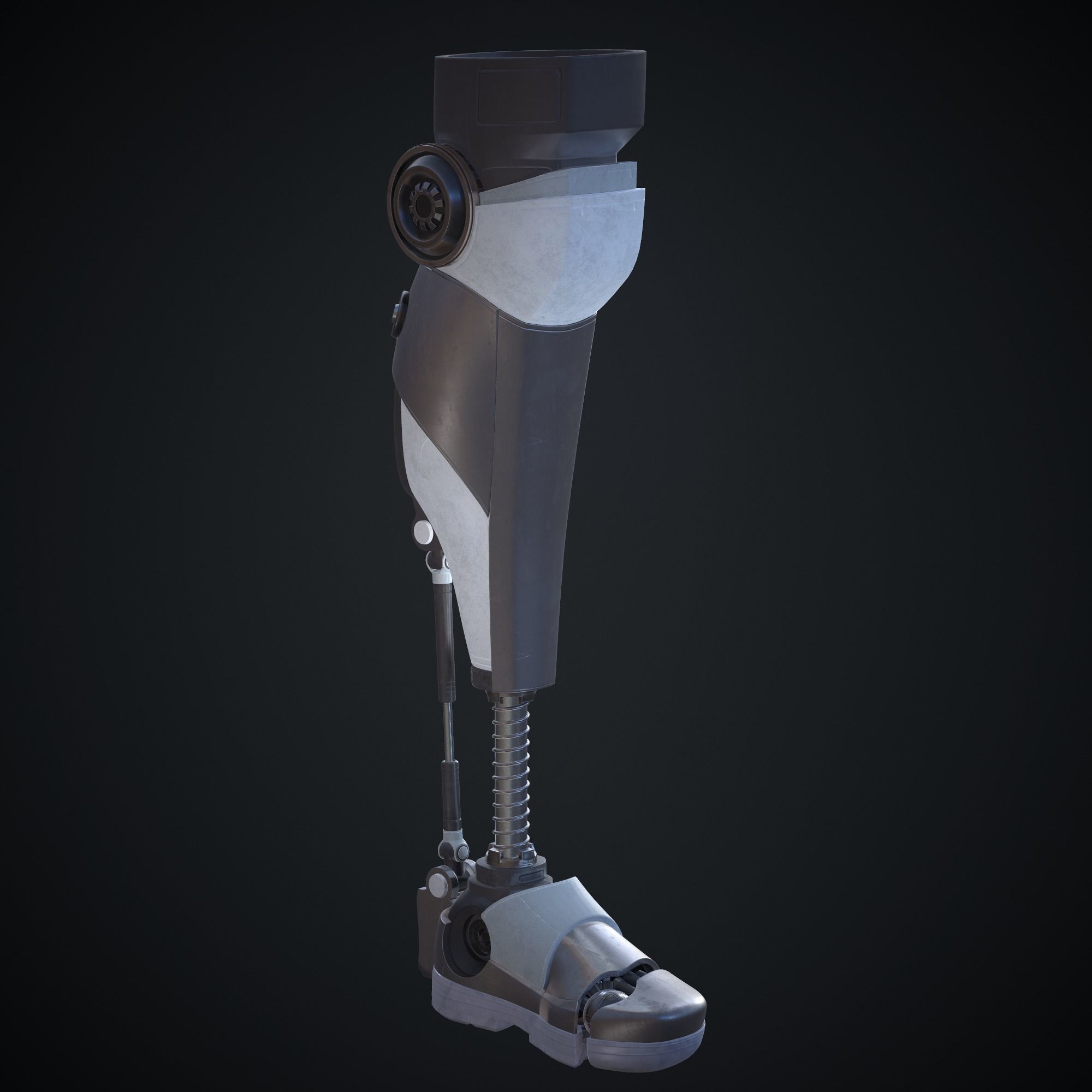 Sci-fi robotic leg 3D model rigged | CGTrader
