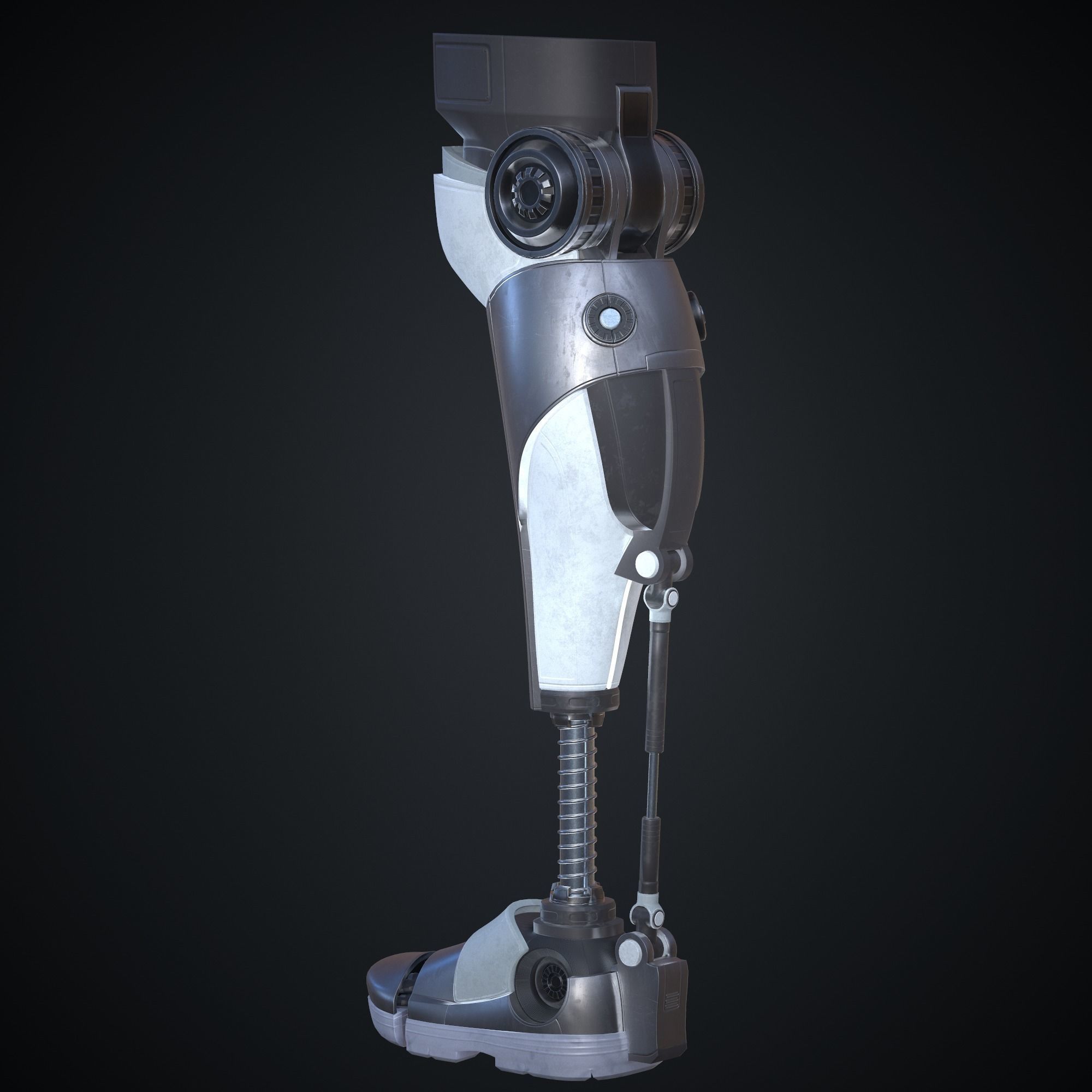 Sci-fi robotic leg 3D model rigged | CGTrader