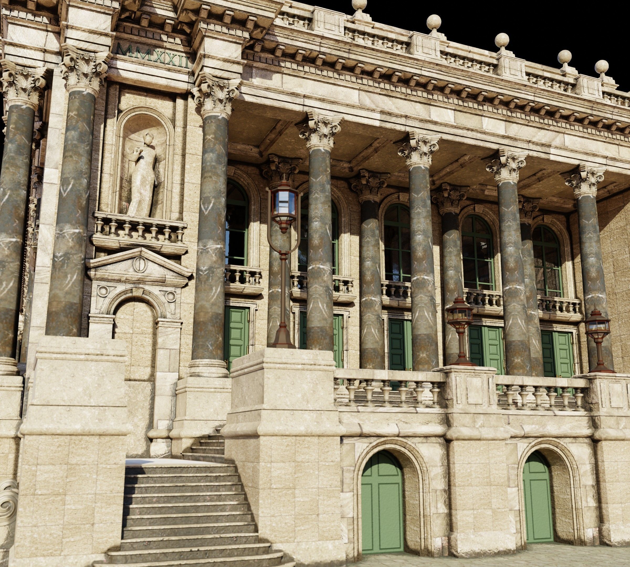 Historic Public Building 3D model | CGTrader