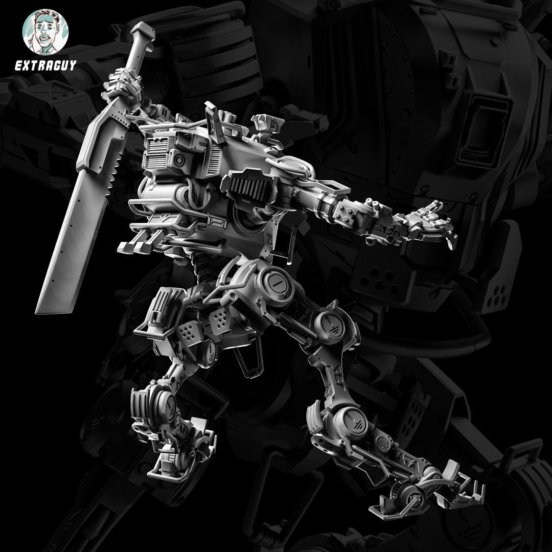 Blade Wielding Mech 100mm 3D model 3D printable | CGTrader