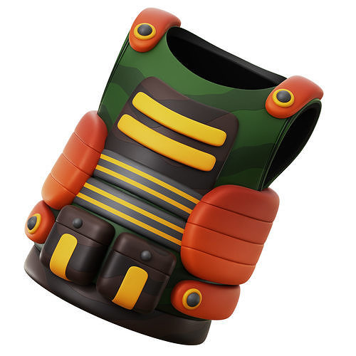 3D model 3D Army Bulletproof Vest VR / AR / low-poly | CGTrader