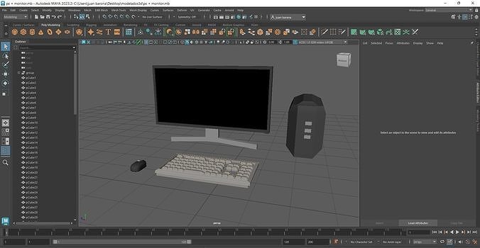pc monitor teclado raton 3D model | CGTrader