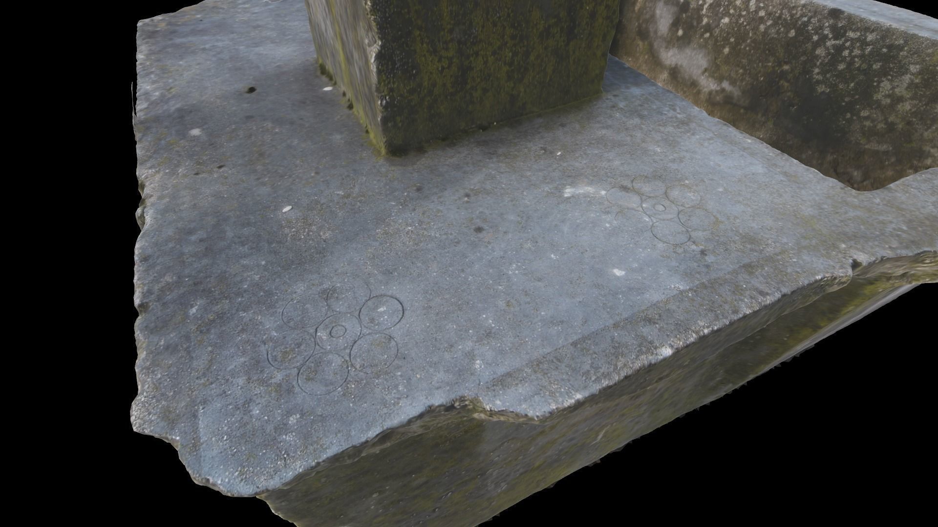 Water Fountain with Moss 3D model | CGTrader