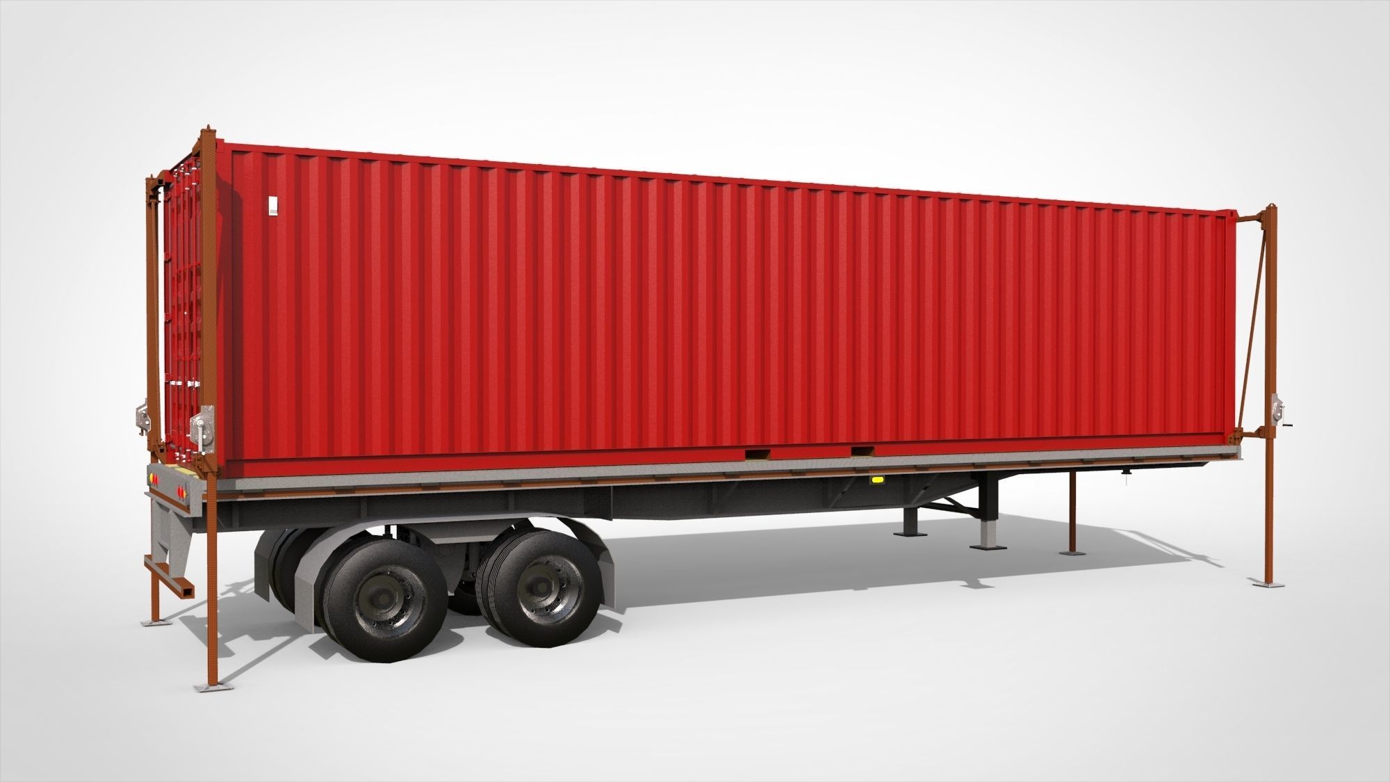 Container trailer 3D model | CGTrader