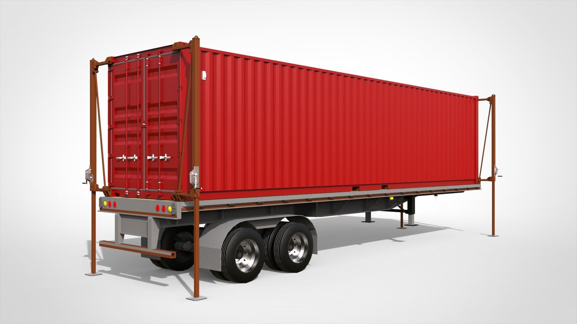 Container trailer 3D model | CGTrader