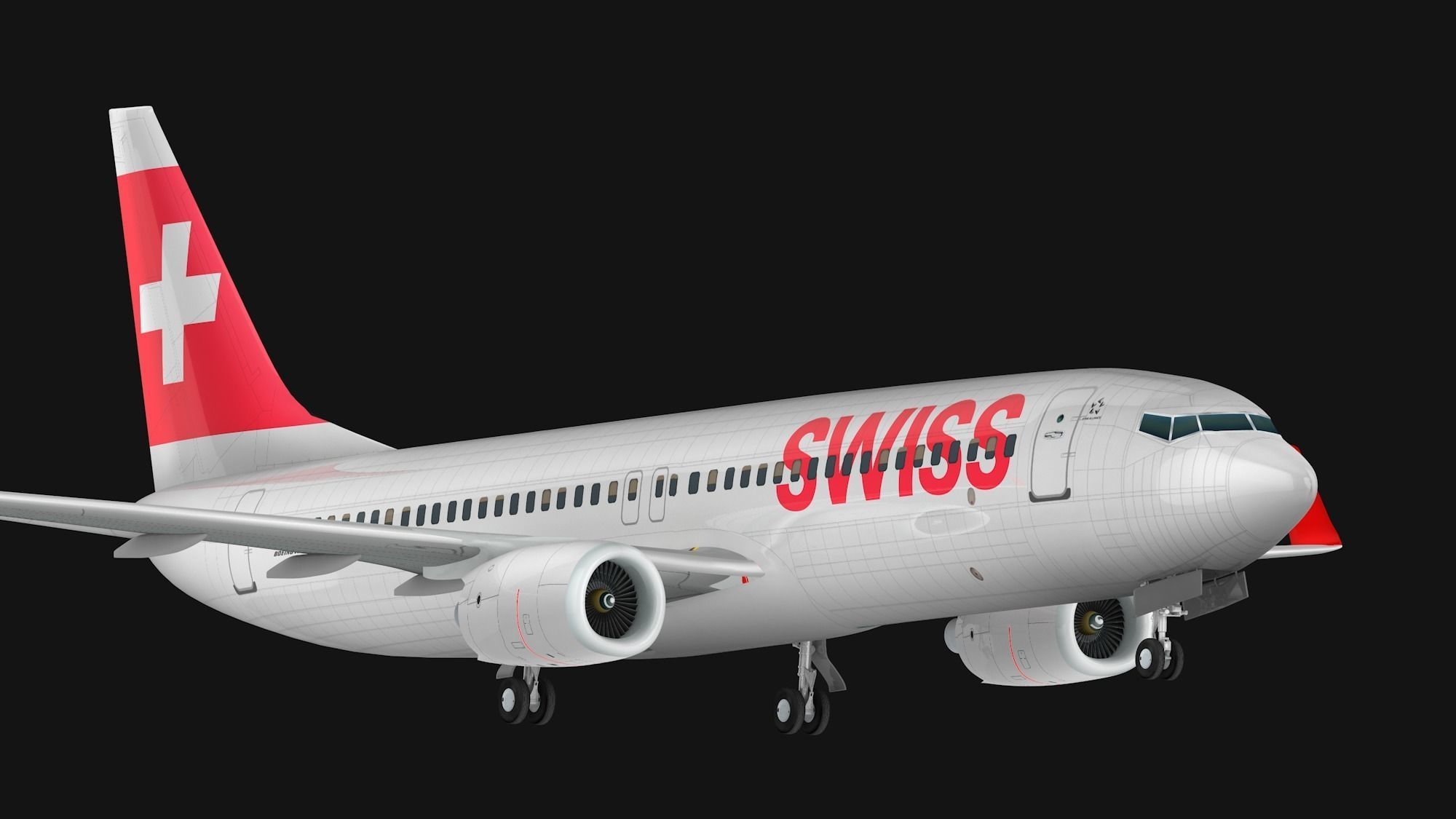 3D model Boeing 737-800 Swiss International Air Lines VR / AR / low ...
