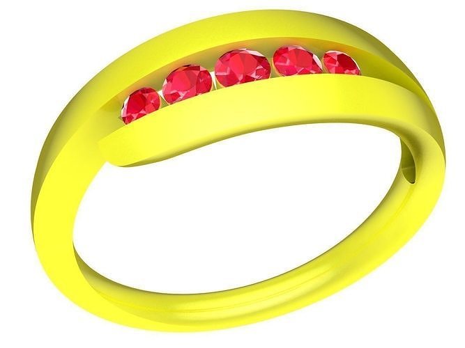 simple korean diamond women ring 4557 3D model 3D printable | CGTrader