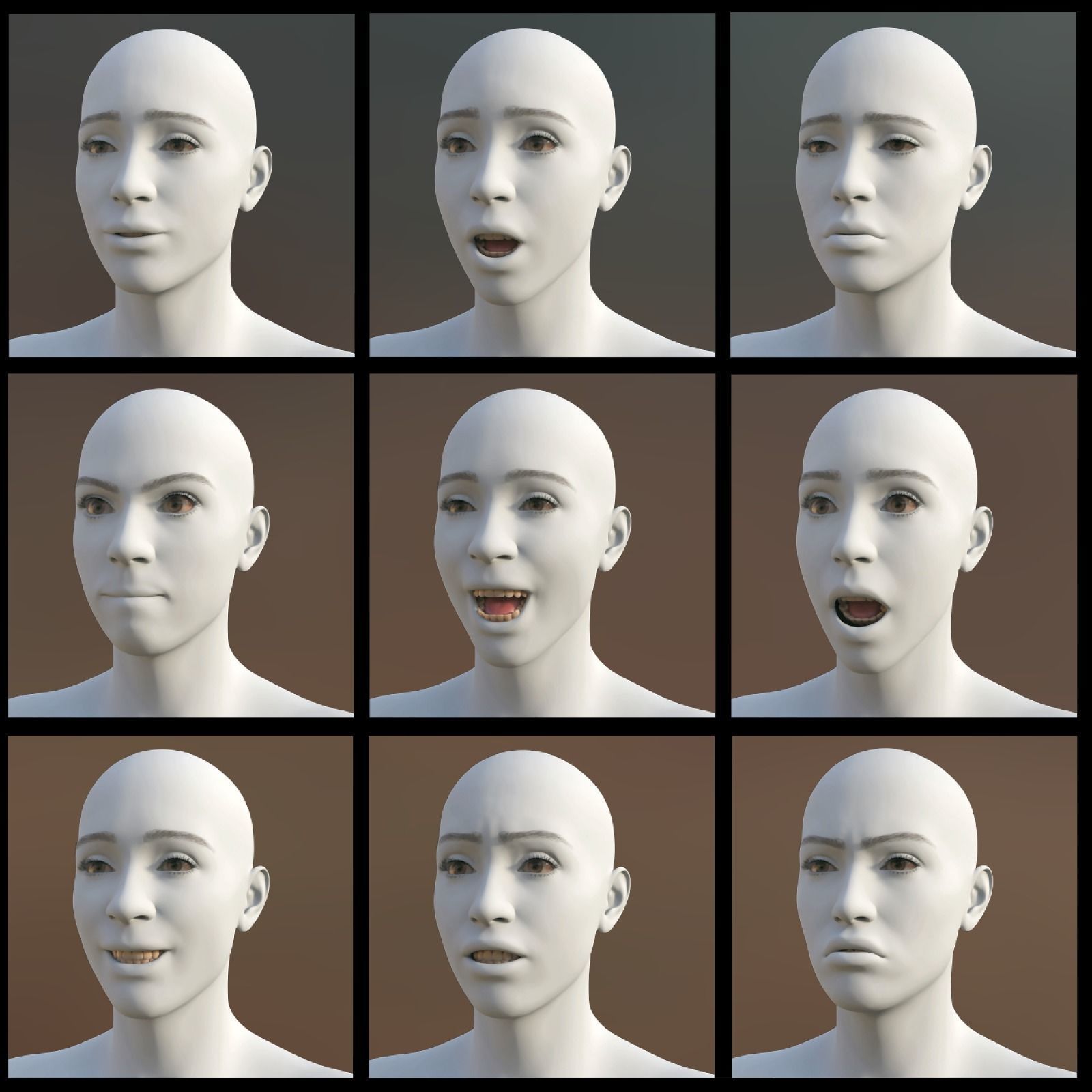 Expressions for Genesis 9 3D model animated rigged | CGTrader