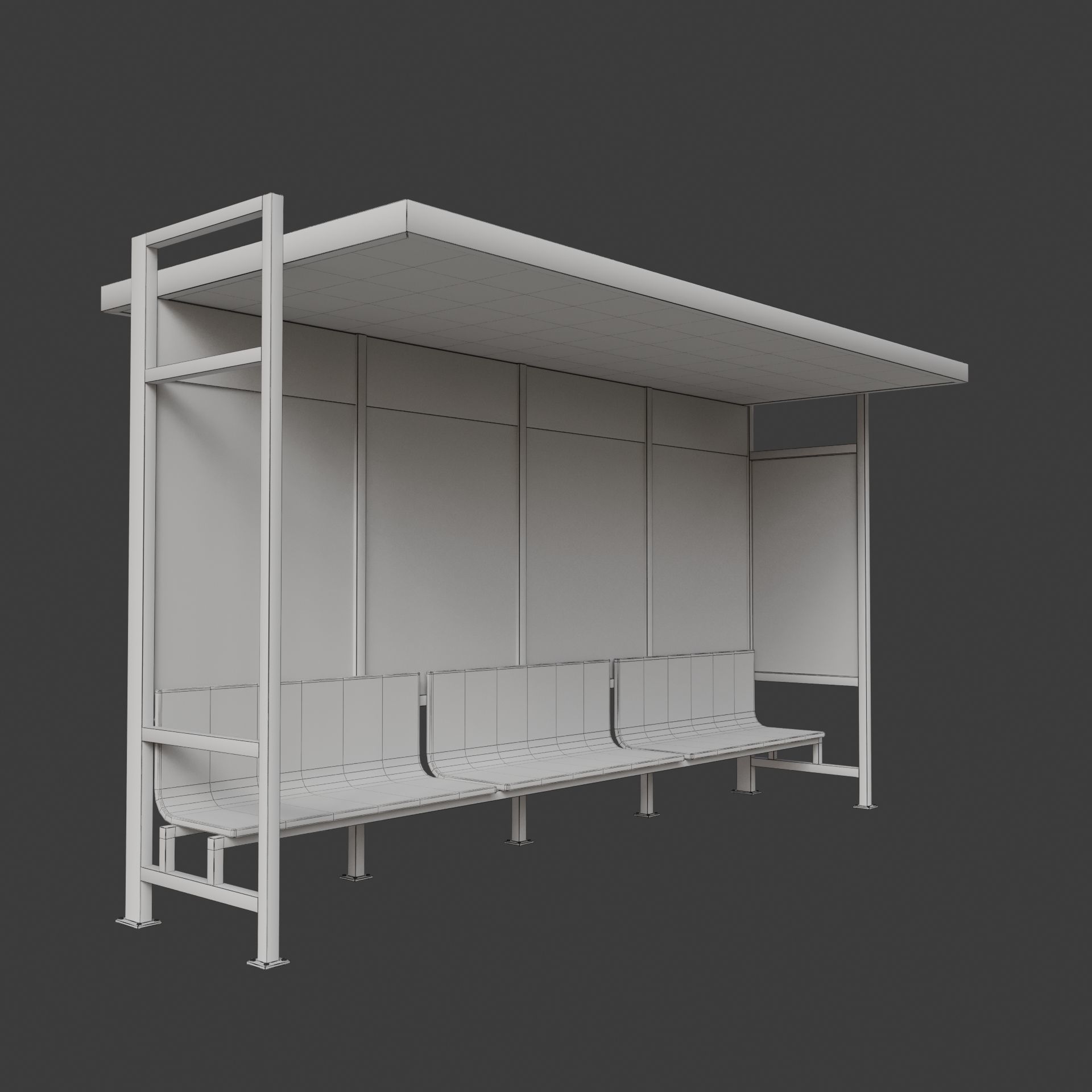 3D model Bus Stop VR / AR / low-poly | CGTrader