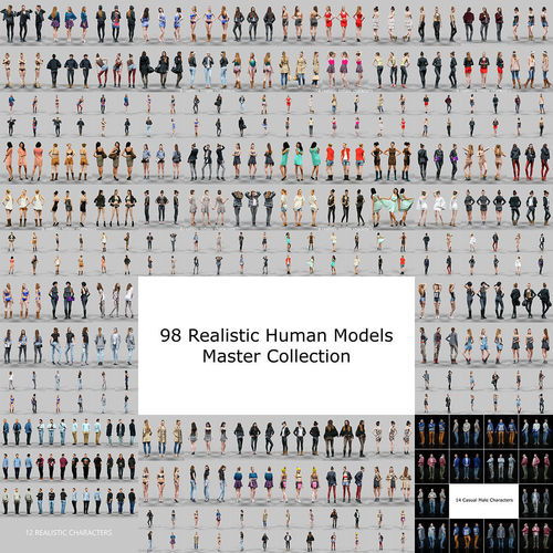 3D model 98 Realistic human models VR / AR / low-poly | CGTrader