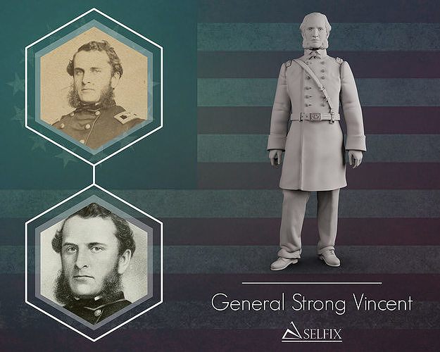 General Strong Vincent sculpture 3D model 3D printable | CGTrader