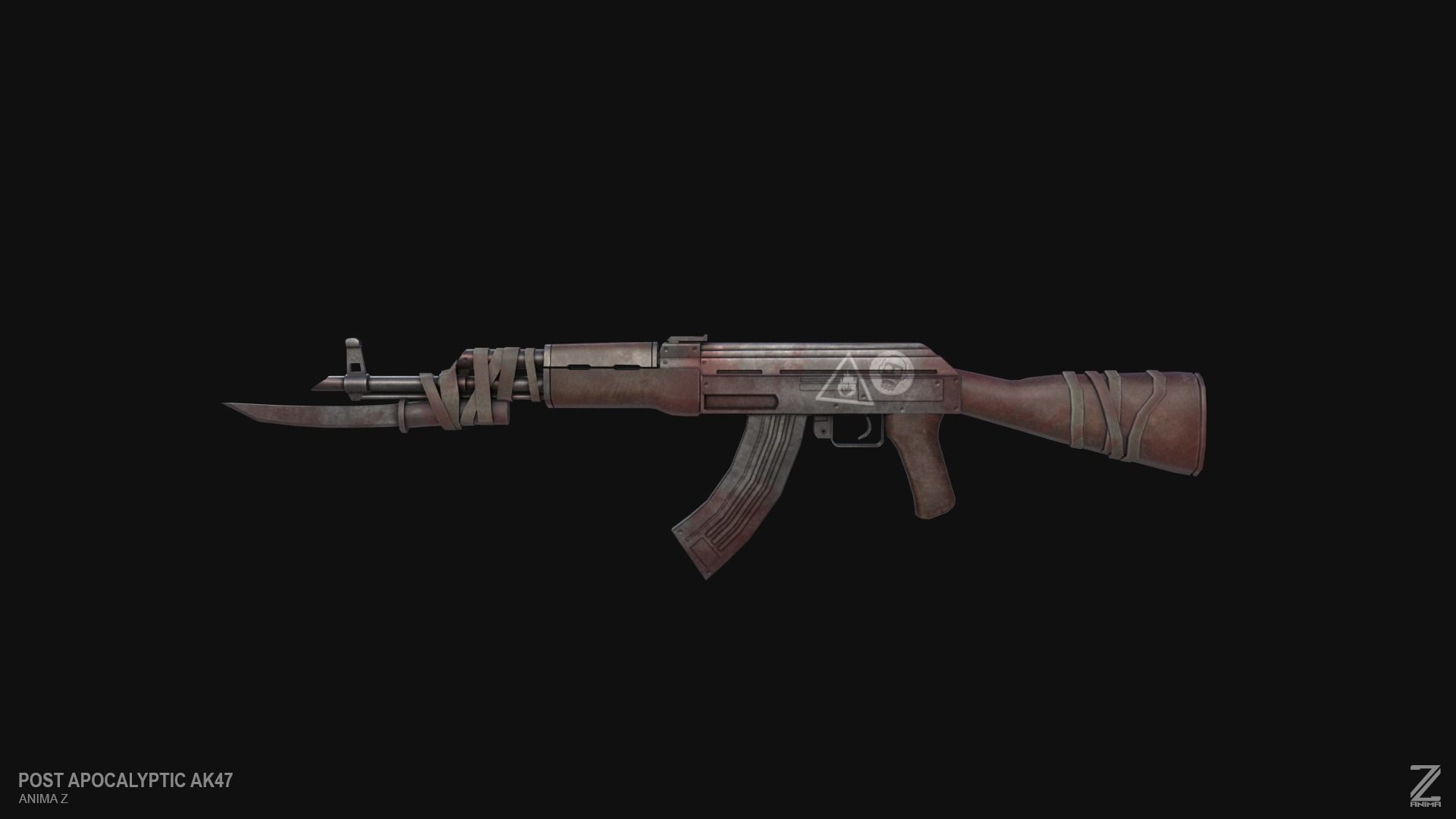 3D model Post apocalyptic AK47 VR / AR / low-poly | CGTrader