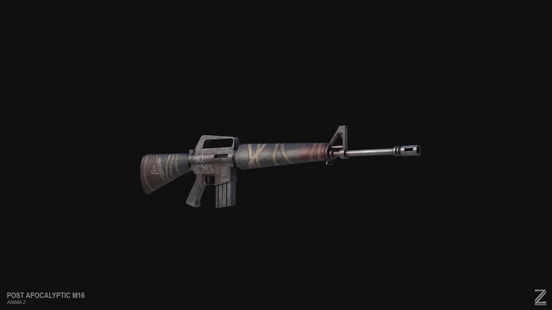 3D model Post apocalyptic M16 VR / AR / low-poly | CGTrader