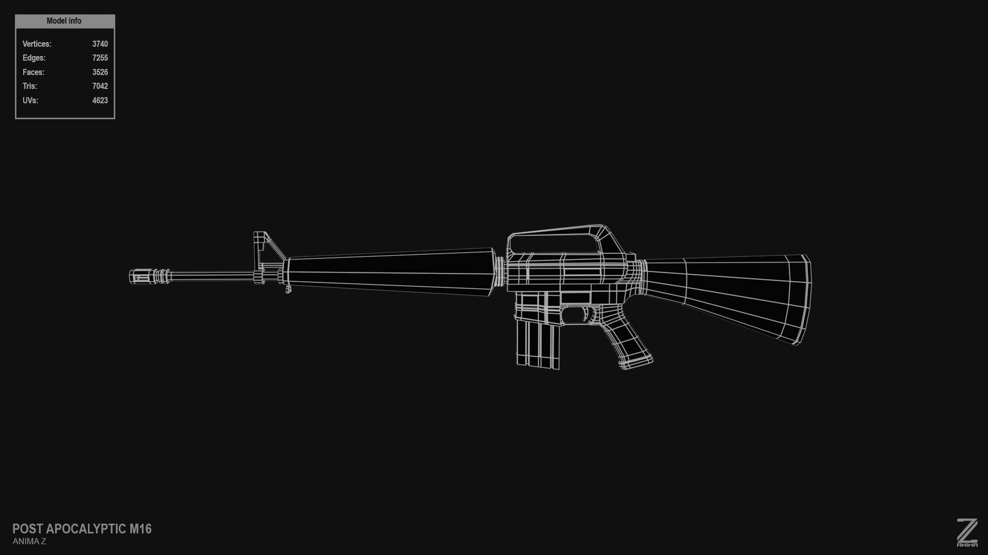 3D model Post apocalyptic M16 VR / AR / low-poly | CGTrader