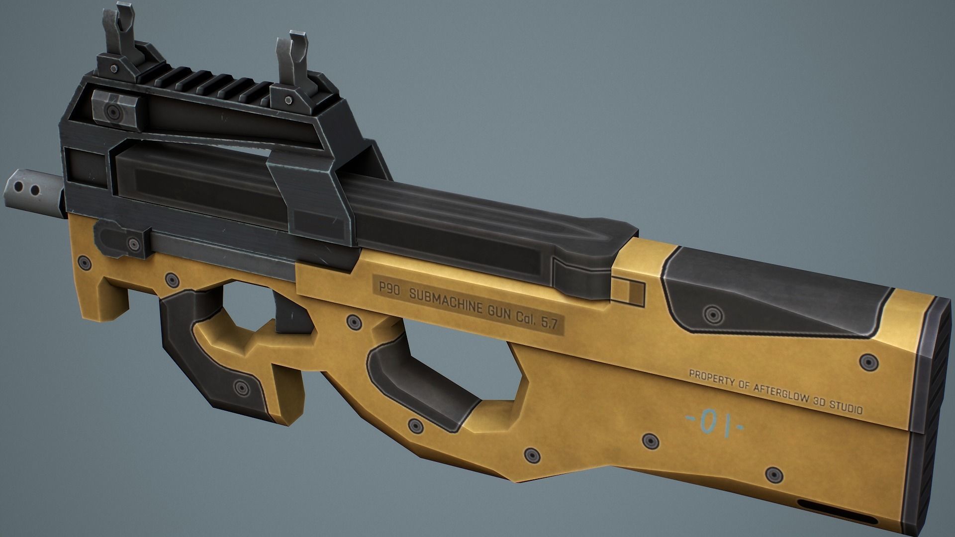 3D model P90 Submachine Gun - Low Poly Game Ready VR / AR / low-poly ...