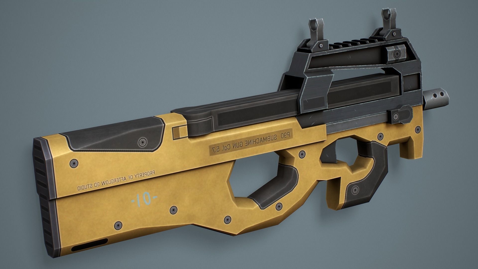3D model P90 Submachine Gun - Low Poly Game Ready VR / AR / low-poly ...