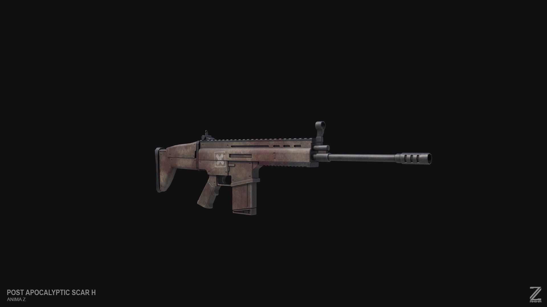 3D model Post apocalyptic SCAR H VR / AR / low-poly | CGTrader