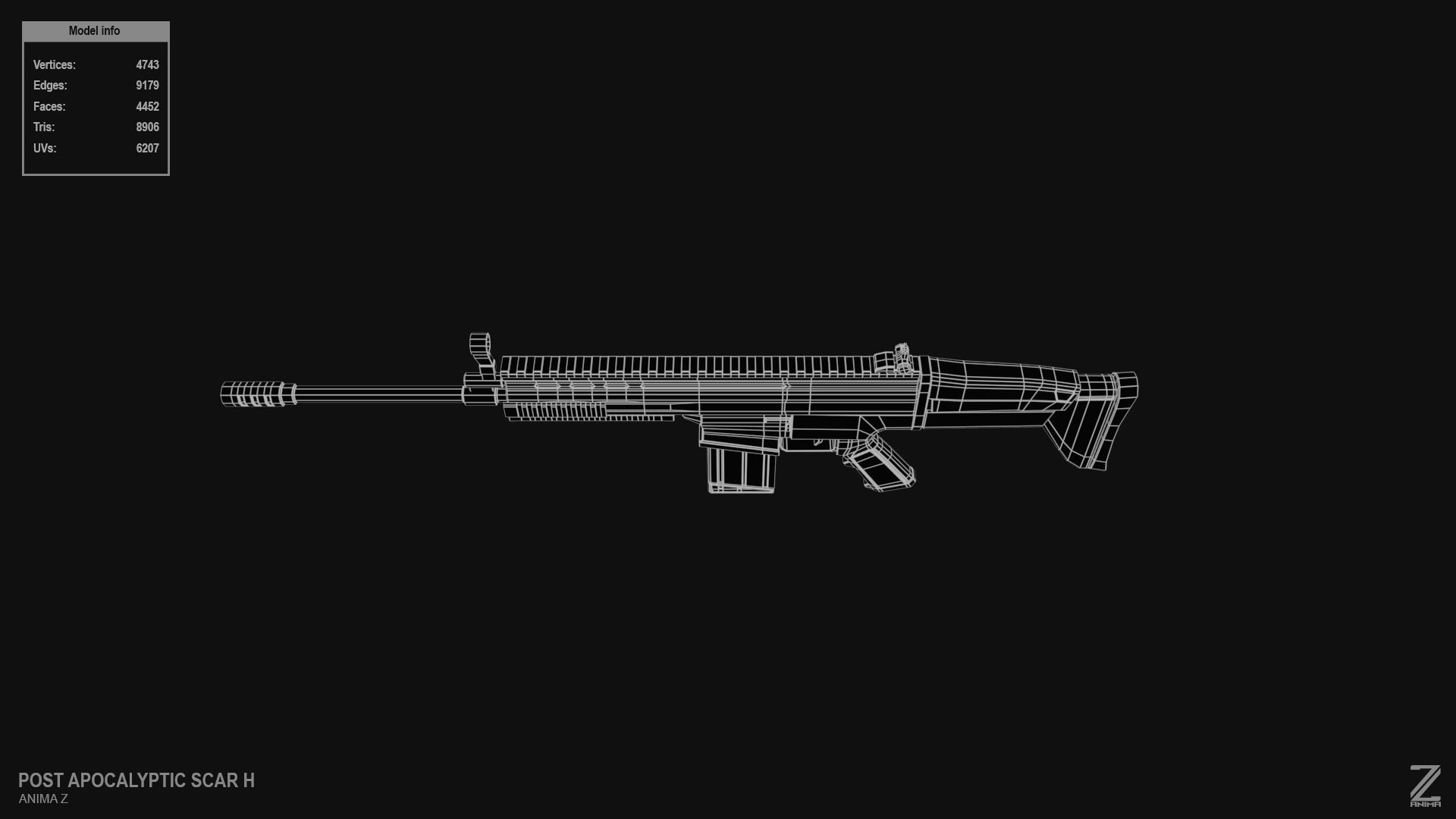 3D model Post apocalyptic SCAR H VR / AR / low-poly | CGTrader