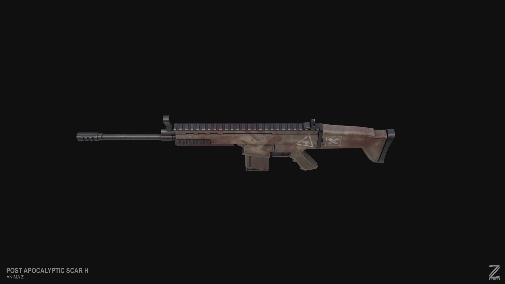 3D model Post apocalyptic SCAR H VR / AR / low-poly | CGTrader