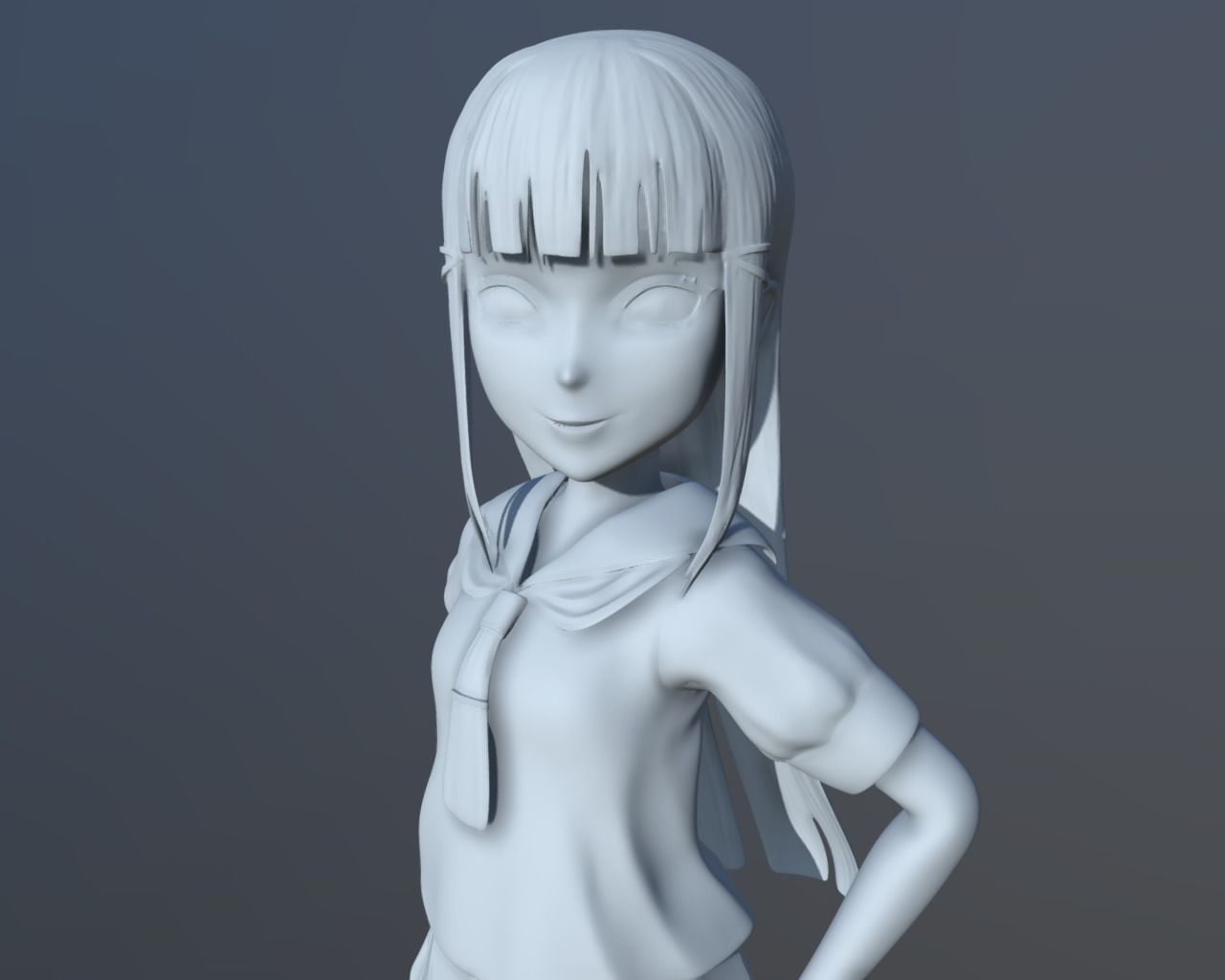 3D cute anime girl 3D model 3D printable | CGTrader