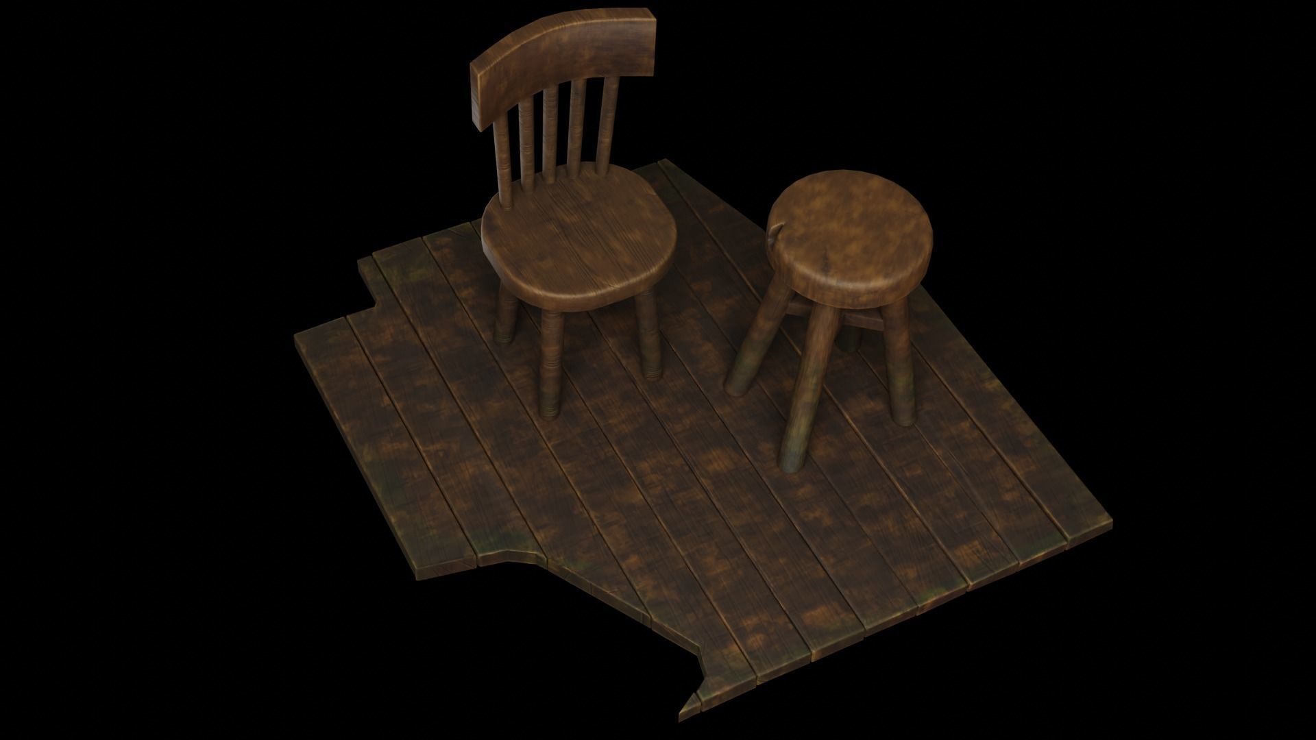 inn chair wood free VR / AR / low-poly 3D model | CGTrader