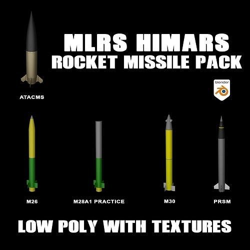3D model MLRS HIMARS Artillery Rockets And Missiles Pack VR / AR / low ...