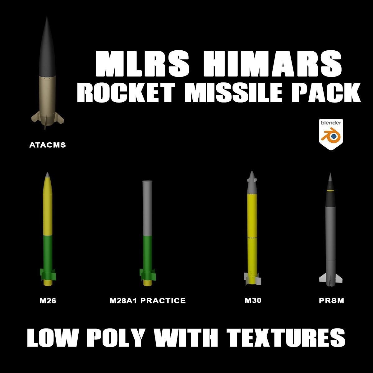 3D model MLRS HIMARS Artillery Rockets And Missiles Pack VR / AR / low ...