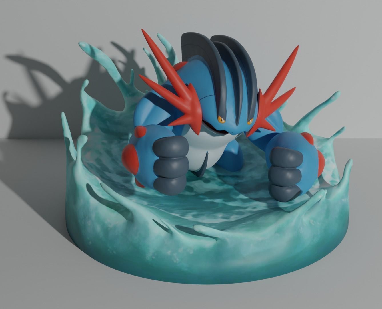 Mudkip Marshtomp Swampert and Mega Swampert 3D print model 3D model 3D ...