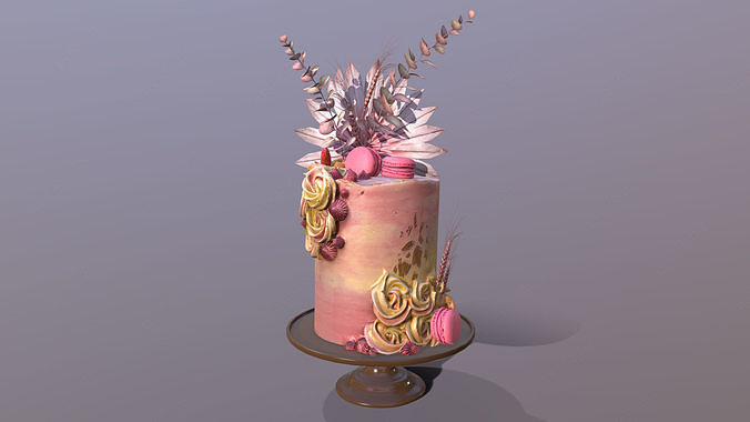 3D model Luxury Golden Swirl Cake VR / AR / low-poly | CGTrader