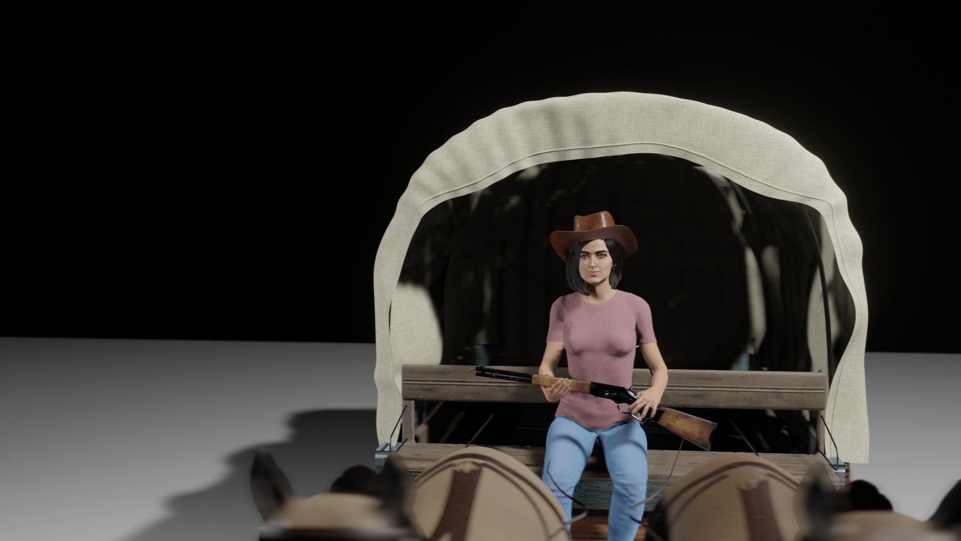 western cowboy cart 3D model | CGTrader