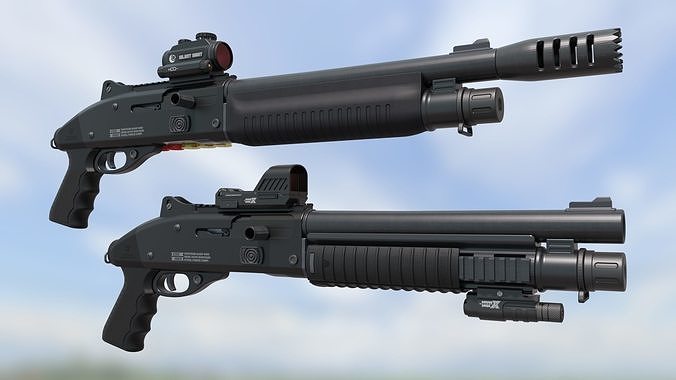 Shotgun Semi-Auto Short Gasp 890 3D model | CGTrader