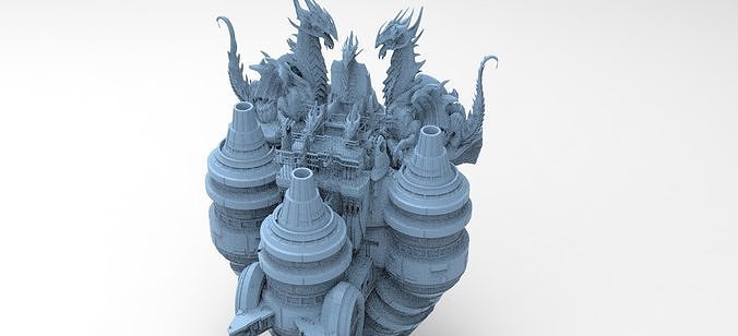 Floating Desert Dragon Throne platform 2 3D model | CGTrader