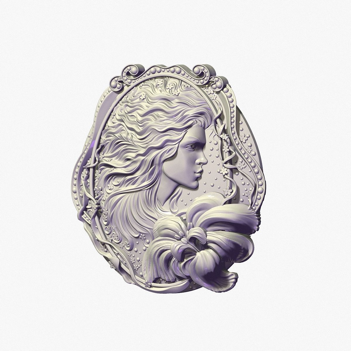 cameo with a girl 3D model 3D printable | CGTrader